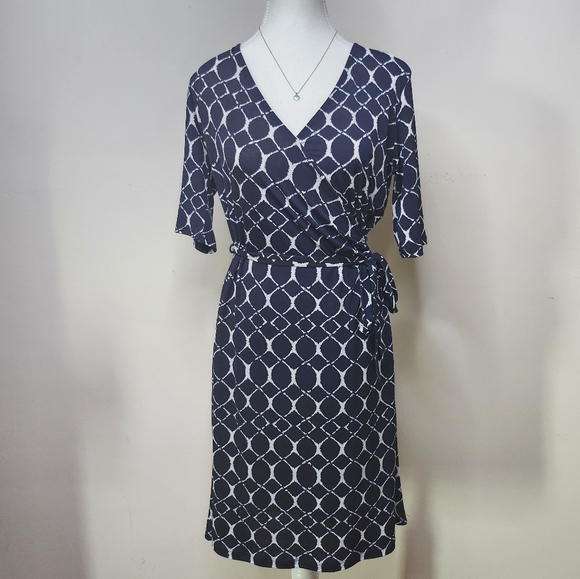 Gilli | Dresses | Nwt Gilli Trista Faux Wrap Jersey Dress Navy | Poshmark